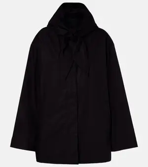 TOTEME Scarf-detailed Cotton Jacket - Black