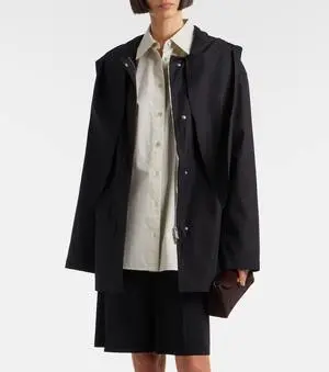 TOTEME Scarf-detailed Cotton Jacket - Black