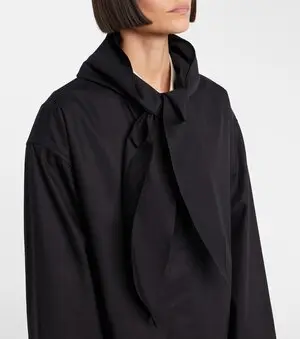 TOTEME Scarf-detailed Cotton Jacket - Black