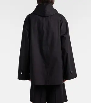 TOTEME Scarf-detailed Cotton Jacket - Black