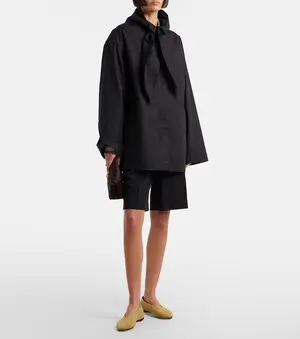 TOTEME Scarf-detailed Cotton Jacket - Black