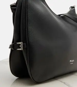 Prada Aimee Large Leather Shoulder Bag