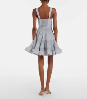 Zimmermann Pleated Bustier Mini Dress