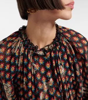 Etro Printed Silk-blend Blouse - Black