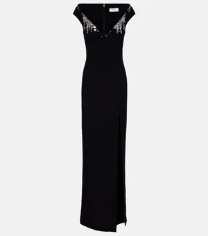 Safiyaa Lucrezia Embellished Gown - Black