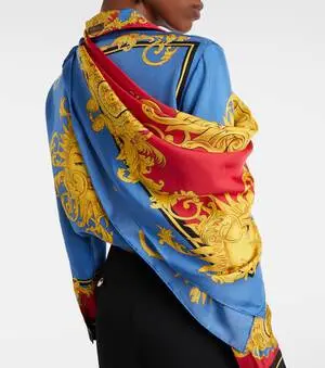 Versace Printed Silk Twill Scarf