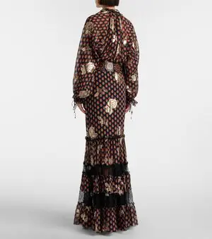 Etro Printed Silk-blend Maxi Skirt - Black