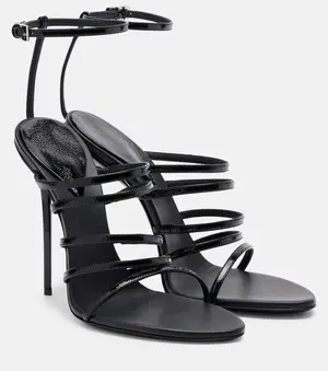 Alaïa Leather Sandals - Black