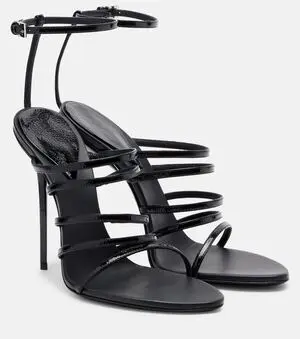 Alaïa Drop Leather Sandals - Black