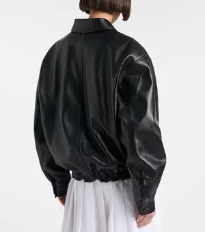 Prada Leather Blouson Jacket - Black