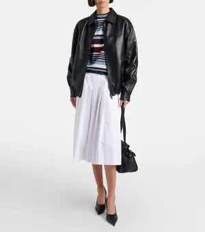 Prada Leather Blouson Jacket - Black