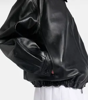 Prada Leather Blouson Jacket - Black