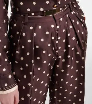 Zimmermann Polka-dot Silk Satin Pants
