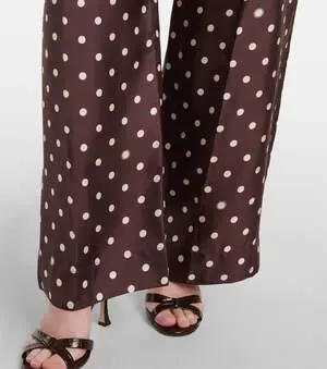 Zimmermann Polka-dot Silk Satin Pants