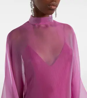 TALLER MARMO Sphinx Semi-sheer Organza Gown - Purple