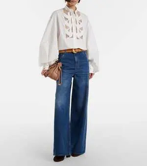Zimmermann Luna Appliqué Cotton Blouse