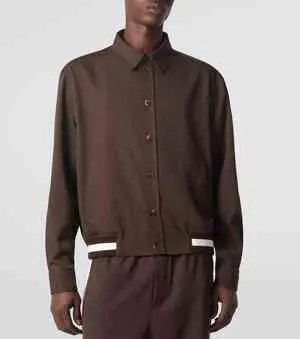 Loewe Wool Gabardine Blouson Jacket - Brown