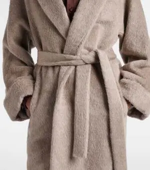 Loro Piana Alpaca And Wool Wrap Coat