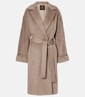 Loro Piana Alpaca And Wool Wrap Coat - Beige
