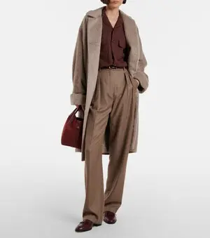 Loro Piana Alpaca And Wool Wrap Coat - Beige