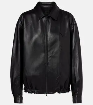 Prada Leather Blouson Jacket - Black