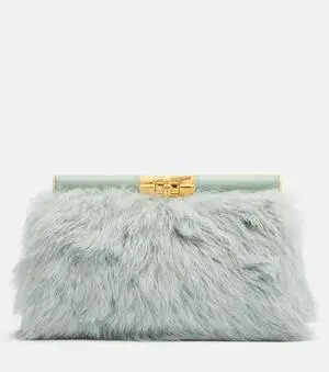Dolce & Gabbana Marlene Small Shearling Shoulder Bag - Green