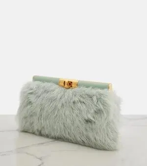 Dolce & Gabbana Marlene Small Shearling Shoulder Bag
