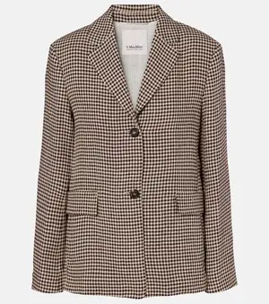 Max Mara Gita Checked Linen Blazer