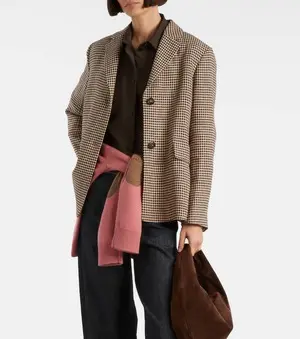 Max Mara Gita Checked Linen Blazer