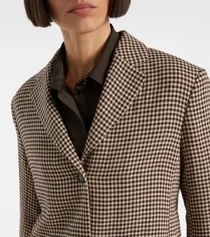 Max Mara Gita Checked Linen Blazer