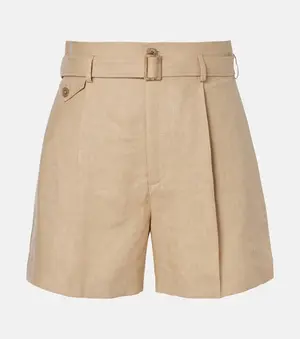 Ralph Lauren Belted Linen Shorts - Beige