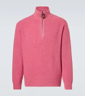 JW Anderson Wool And Cotton Half-zip Sweater - Pink