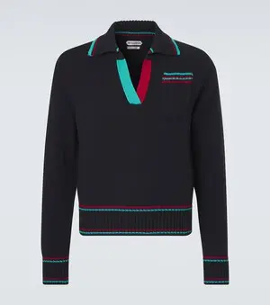 JW Anderson Cotton, Cashmere, And Wool Polo Sweater - Black