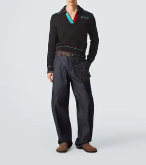 JW Anderson Cotton, Cashmere, And Wool Polo Sweater