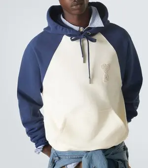 AMI Paris De Coeur Cotton Hoodie - White