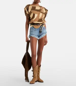 Isabel Marant Étoile Dalmy Perforated Suede Top