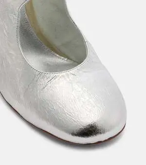 Dries Van Noten Metallic Leather Mules