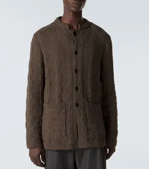 Giorgio Armani Ribbed-knit Cotton-blend Cardigan