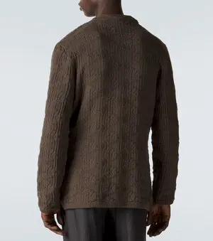 Giorgio Armani Ribbed-knit Cotton-blend Cardigan