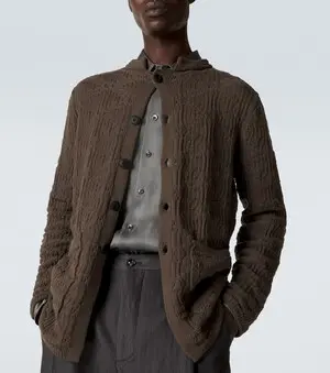 Giorgio Armani Ribbed-knit Cotton-blend Cardigan