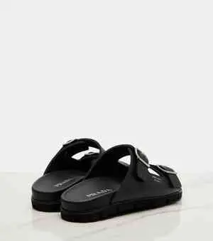 Prada Logo Sandals - Black