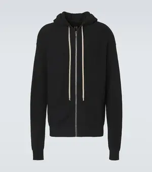 Rick Owens Ribbed-knit Virgin Wool Hoodie - Black