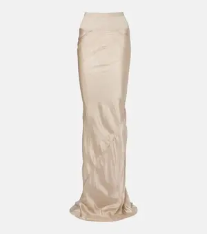 Rick Owens Satin Maxi Skirt - Beige