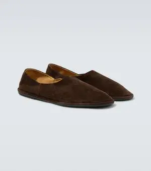 THE ROW Canal Suede Slip-on Shoes - Brown