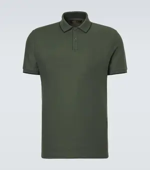 Loro Piana Brentwood Cotton-blend Piqué Polo Shirt - Green