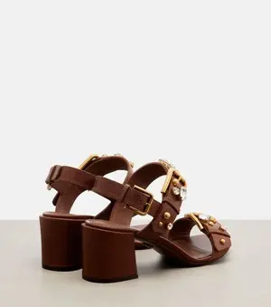 Dolce & Gabbana Keira Embellished Leather Sandals
