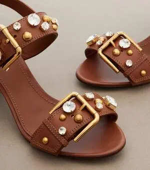 Dolce & Gabbana Keira Embellished Leather Sandals
