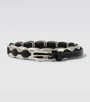Our Legacy Billow Studded Leather Belt - Black