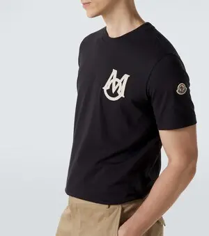 Moncler Logo Cotton Jersey T-shirt - Blue