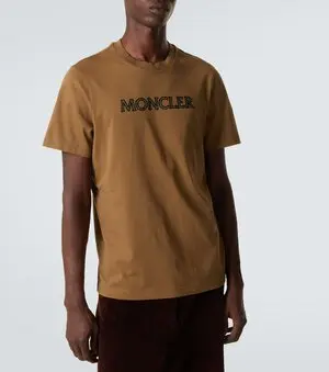 Moncler Logo Cotton Jersey T-shirt - Brown